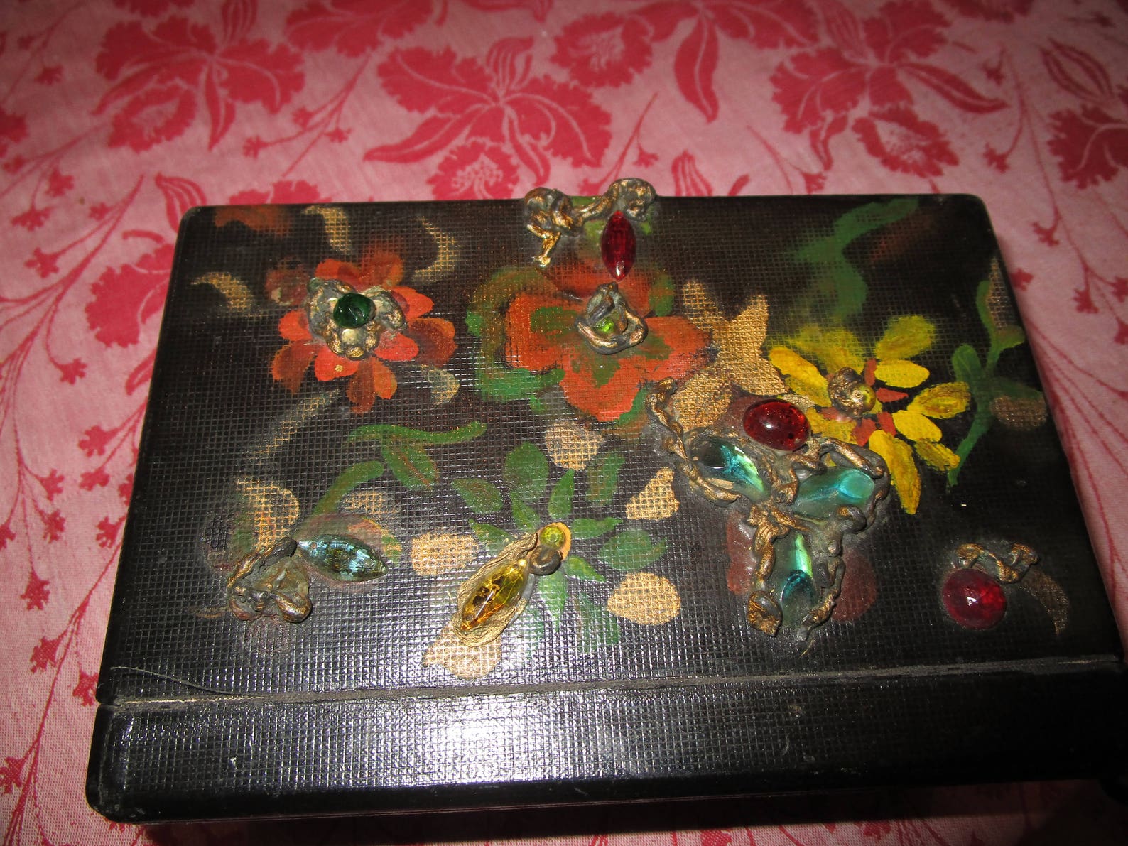 Vintage Wooden Hand Painted Pocketbook Jeweled Pocketbook | Etsy