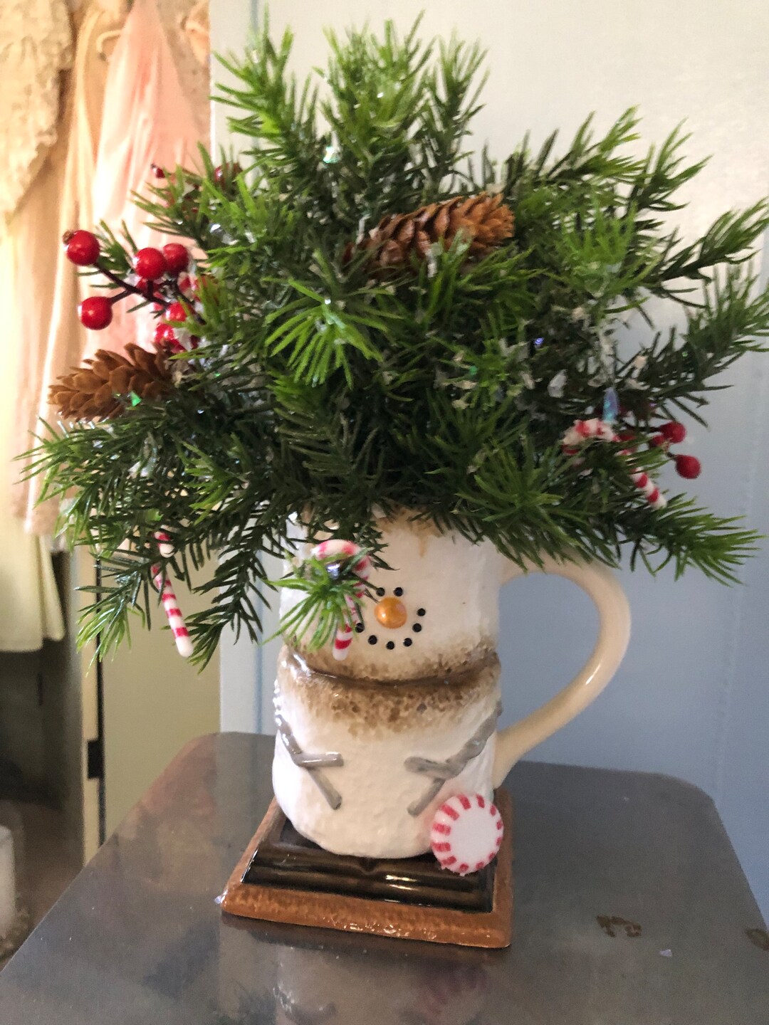 Smores Christmas Table Display: Ceramic Holiday Decor - Etsy
