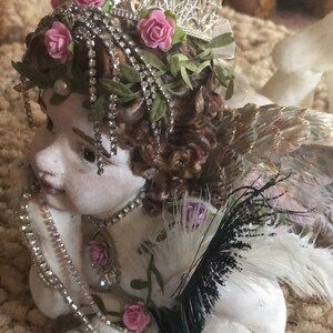 Large Winged Crowned Cherub Laying Cherub Embellished Cherub - Etsy