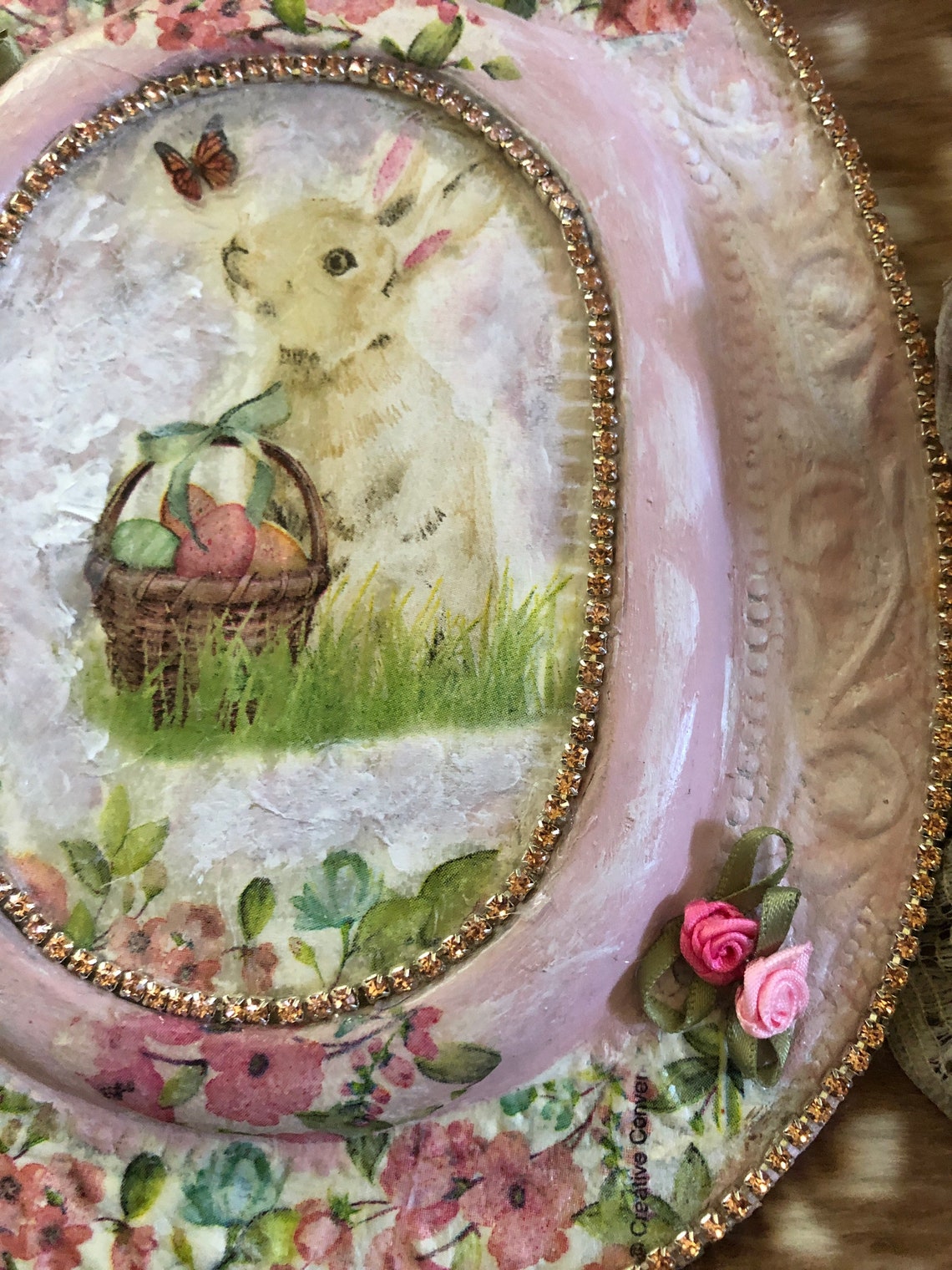 Shabby Chic Easter Decorrabbit Wall Decor One of a Kind - Etsy