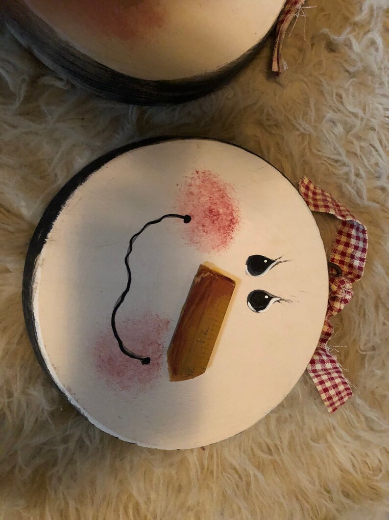 Snowman and Snow Woman Wood Faces, Winter Decor, Hand Painted - Etsy