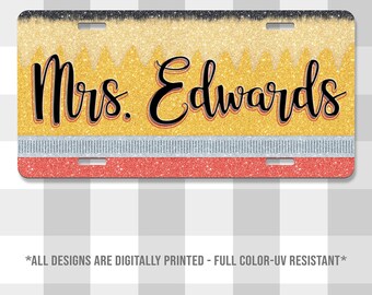 Classy Initial Printed Aluminum License Plate Custom Plate Vanity Plate ...