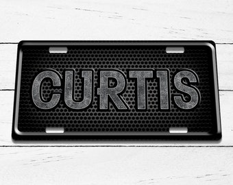 Neon Plaid Printed Aluminum License Plate Custom Plate | Etsy