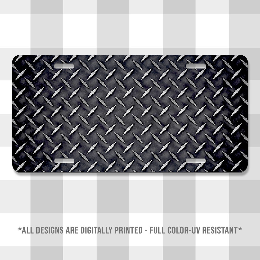 Blank Diamond Plate Printed Aluminum License Plate | Custom Plate ...