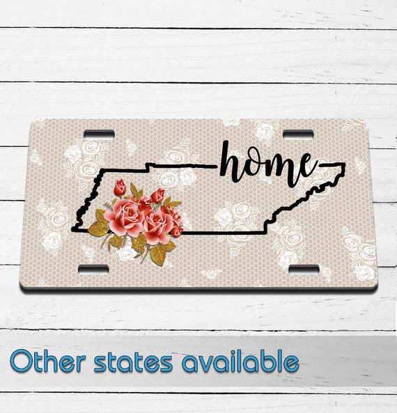 Rustic Lace Home State Printed Aluminum License Plates | Etsy