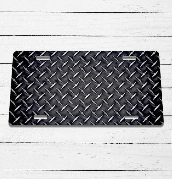 Blank Diamond Plate Printed Aluminum License Plate Custom | Etsy