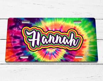 Neon Plaid Printed Aluminum License Plate Custom Plate | Etsy