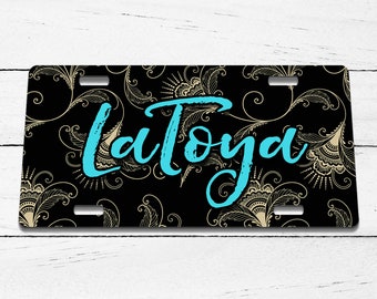 Neon Plaid Printed Aluminum License Plate Custom Plate | Etsy