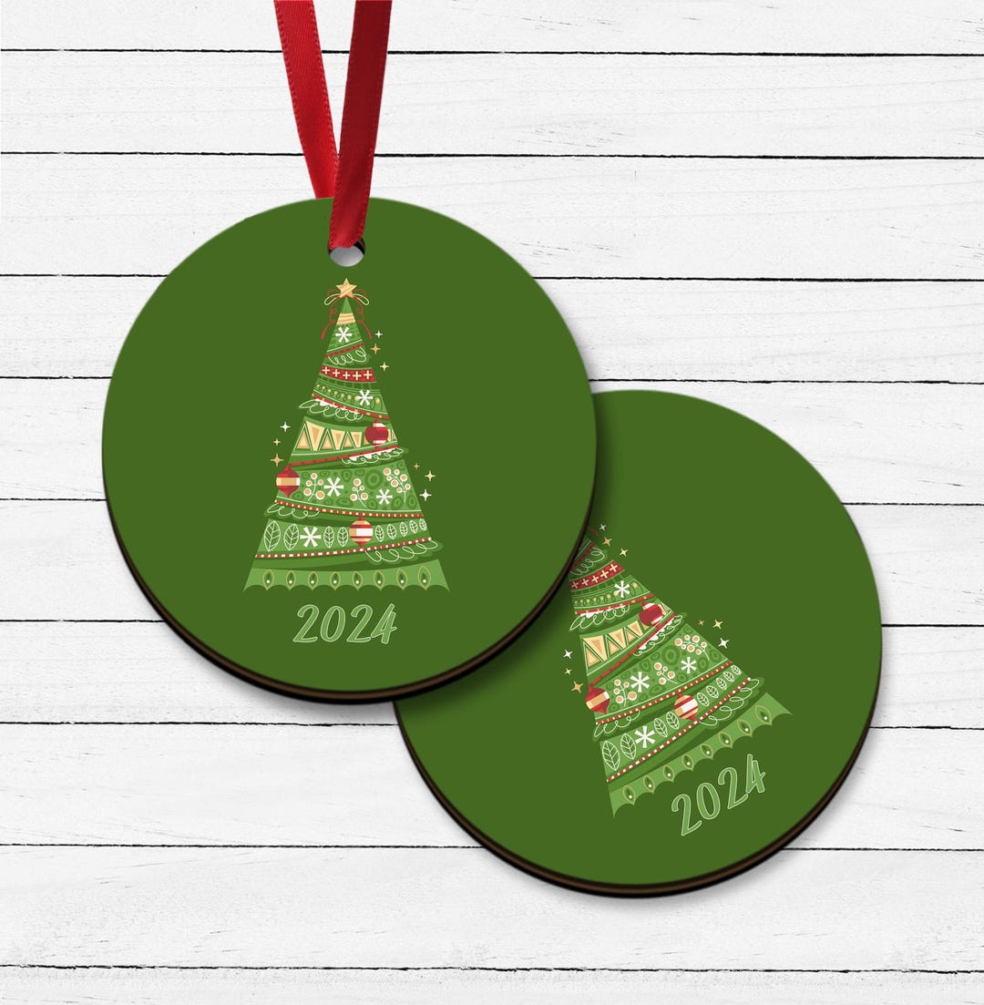 Christmas Craft Tree Printed MDF Christmas Ornaments | Personalized ...