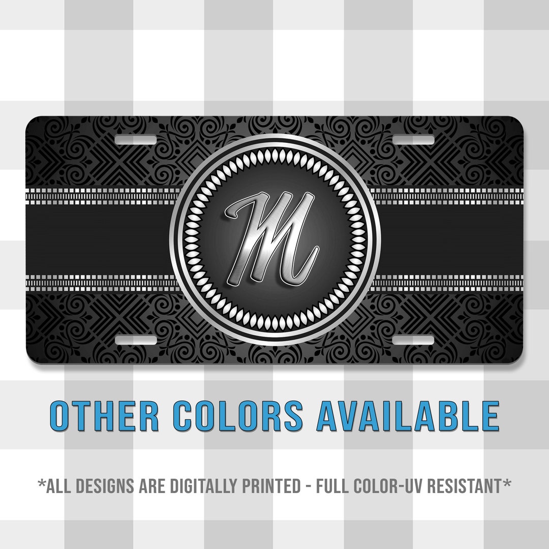 Classy Initial Printed Aluminum License Plate | Custom Plate | Vanity ...