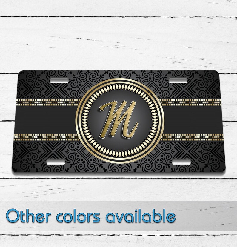 Classy Initial Printed Aluminum License Plate Custom Plate - Etsy