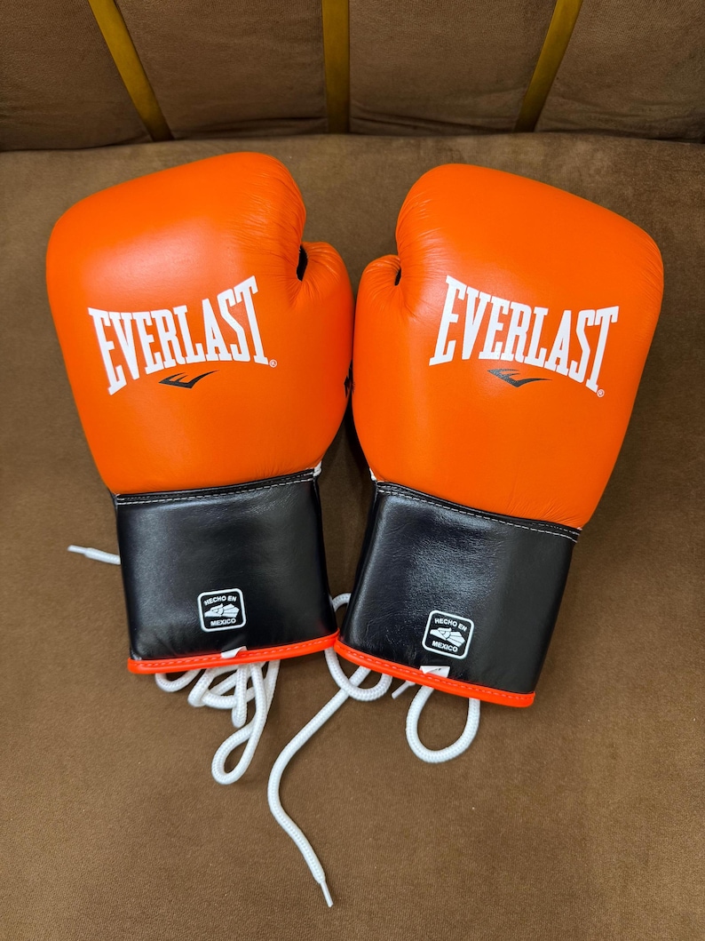 Everlast Elite Pro Leather Boxing Gloves | Lace-up Sparring Training ...