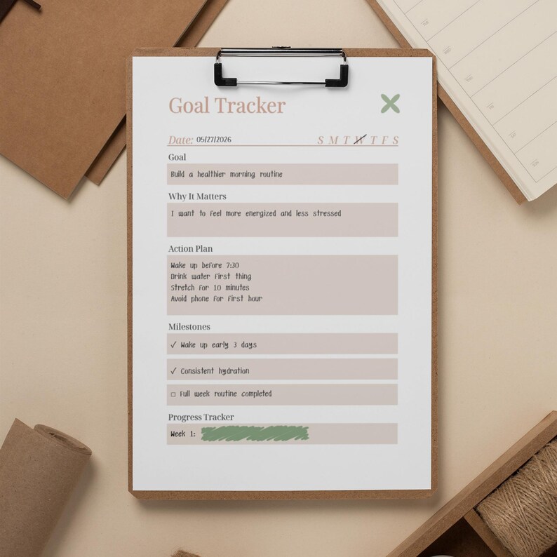 Minimalist Goal and Habit Tracker (digital Download) - Etsy