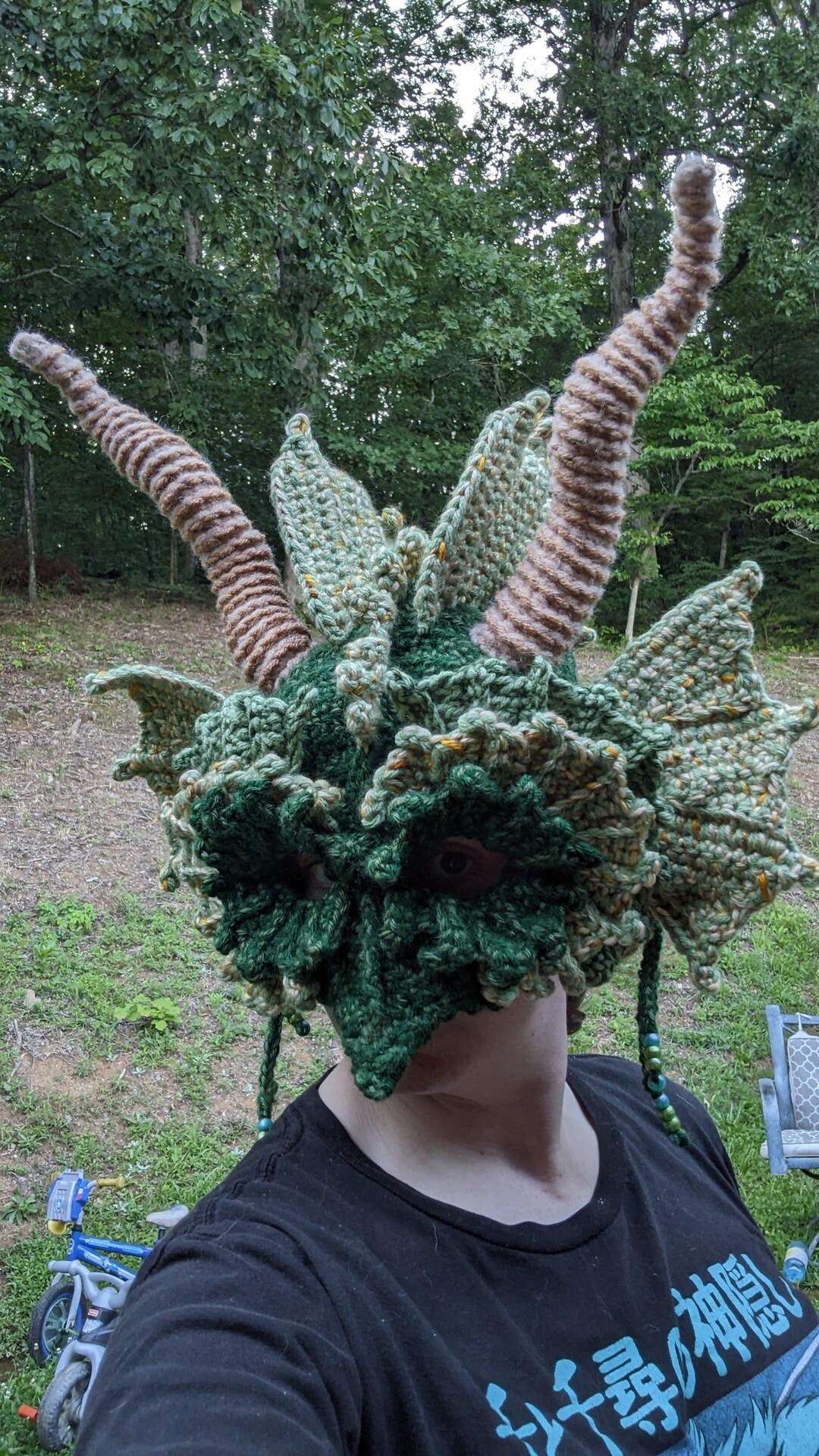 Crochet Green Dragon Masquerade Mask - Etsy