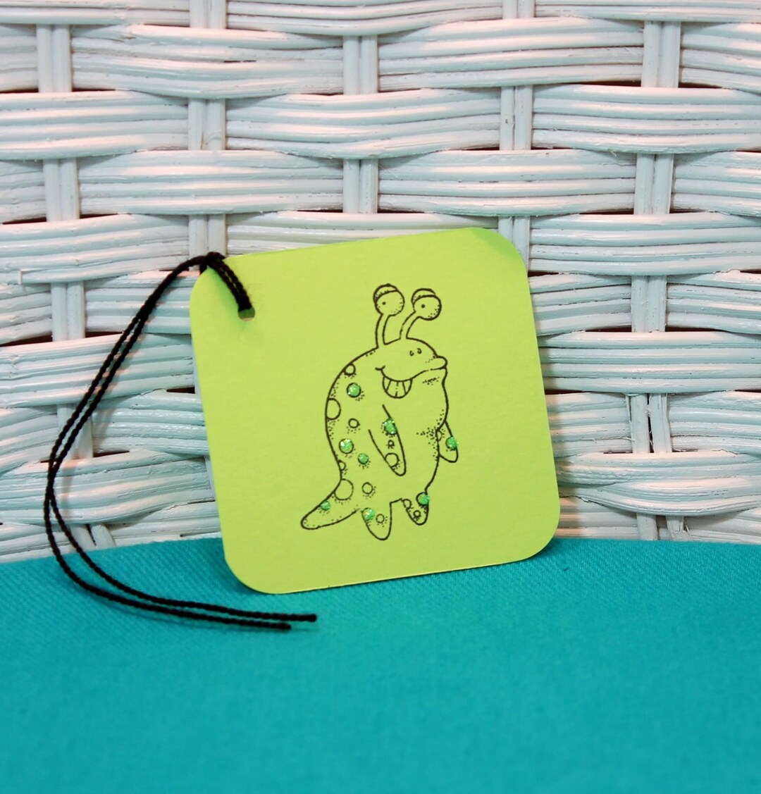 Hand Stamped Set of 8 Monster Tags - Etsy UK