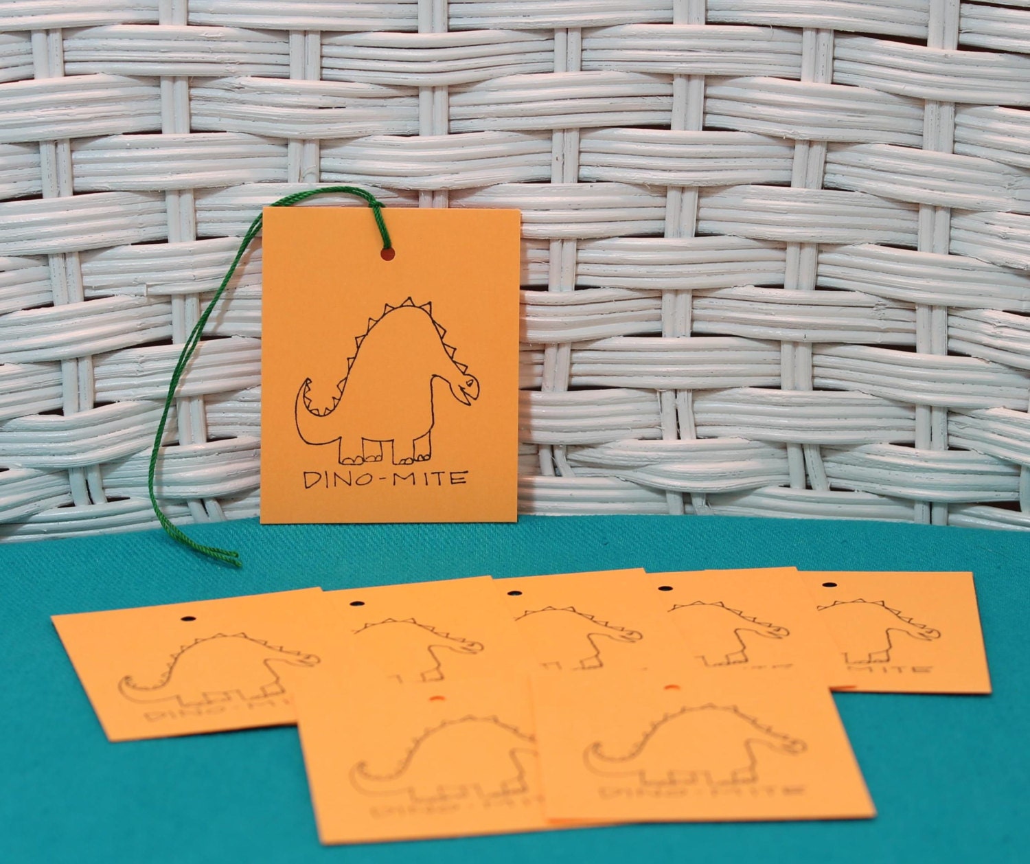 Hand Stamped Set of 8 Dinosaur Tags - Etsy.de