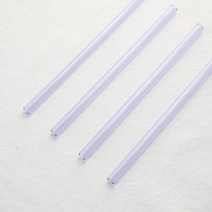 Set of Four Lavender Purple Glass Straws – Reusable, Eco-friendly ...