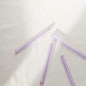 Set of Four Lavender Purple Glass Straws – Reusable, Eco-friendly ...