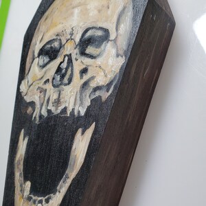 8 Inch Skull Wooden Coffin Block - Etsy