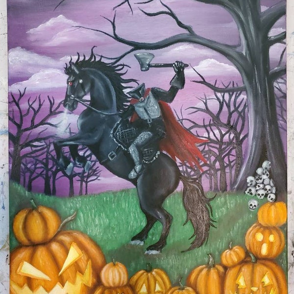 Headless Horseman Painting - Etsy
