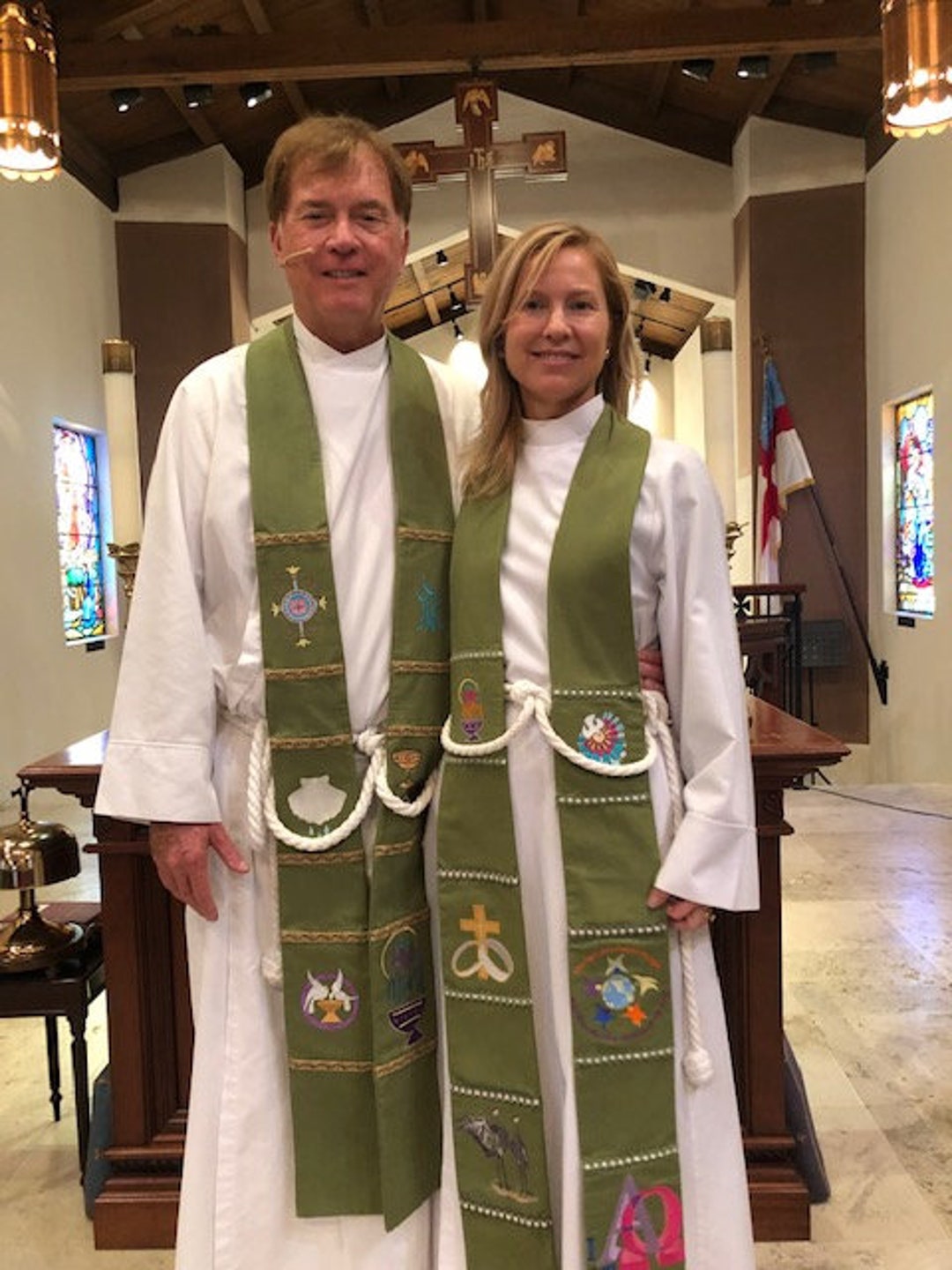 CUSTOM CREATED Clergy STOLE for Ordinary Times...episcopalian ...