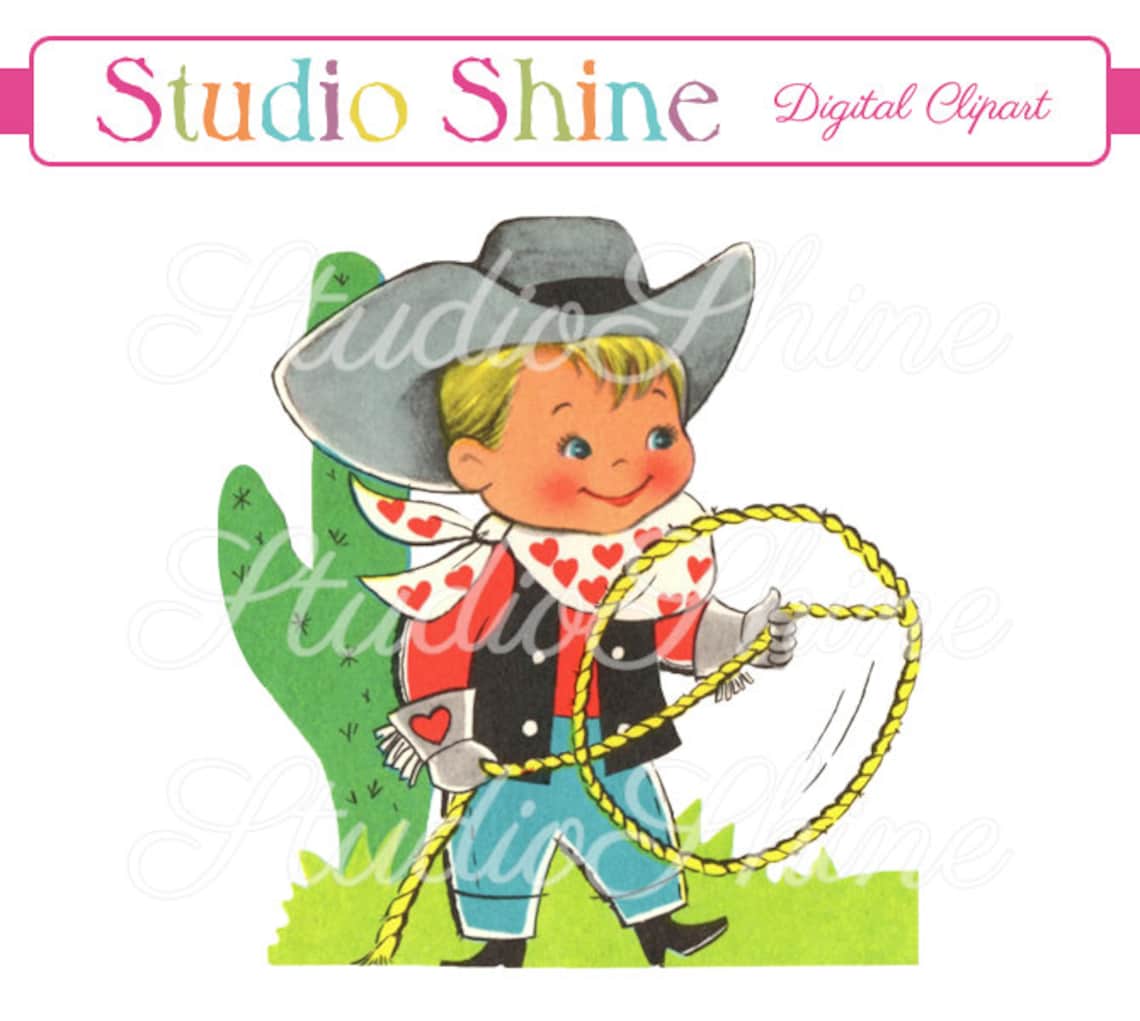 Vintage Digital Clipart - Cowboy - Printable Image Cute Cowboy Clip Art ...