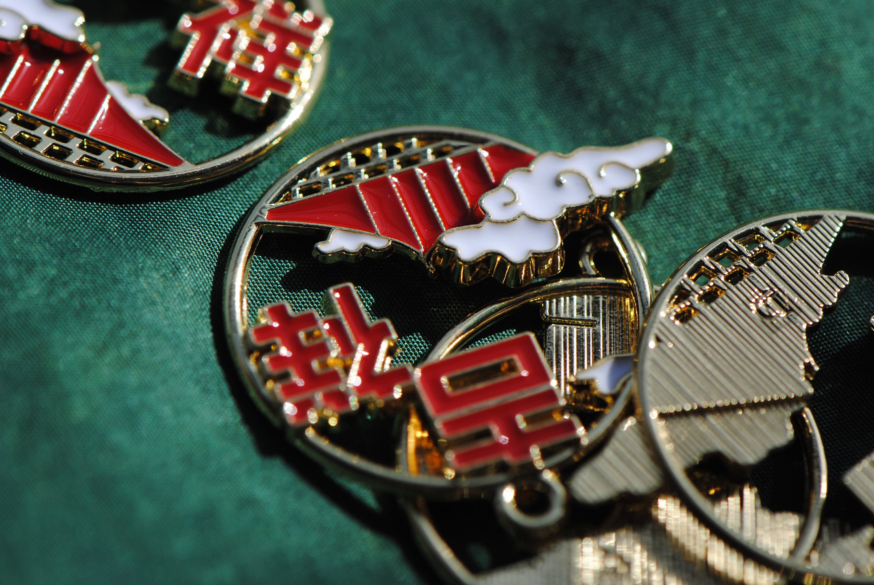 Red Gold Chinese Pendant Lucky Pendant Auspicious Pendant | Etsy