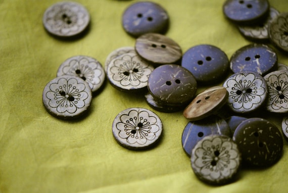 20mm Flower Buttons Flower Design Button Floral Buttons | Etsy