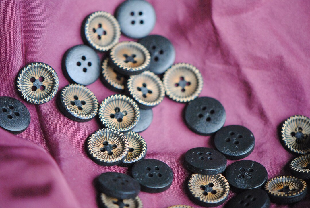 Brown Black Buttons | 15mm Buttons | Antique Style | Antique Look ...