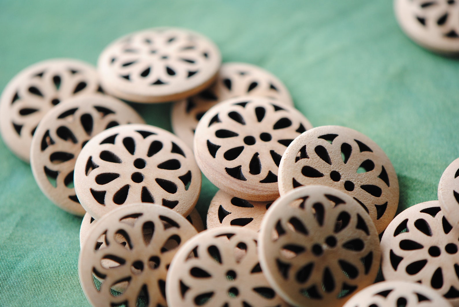 Natural Wood Buttons 20mm Buttons Openwork 3/4 Inch - Etsy