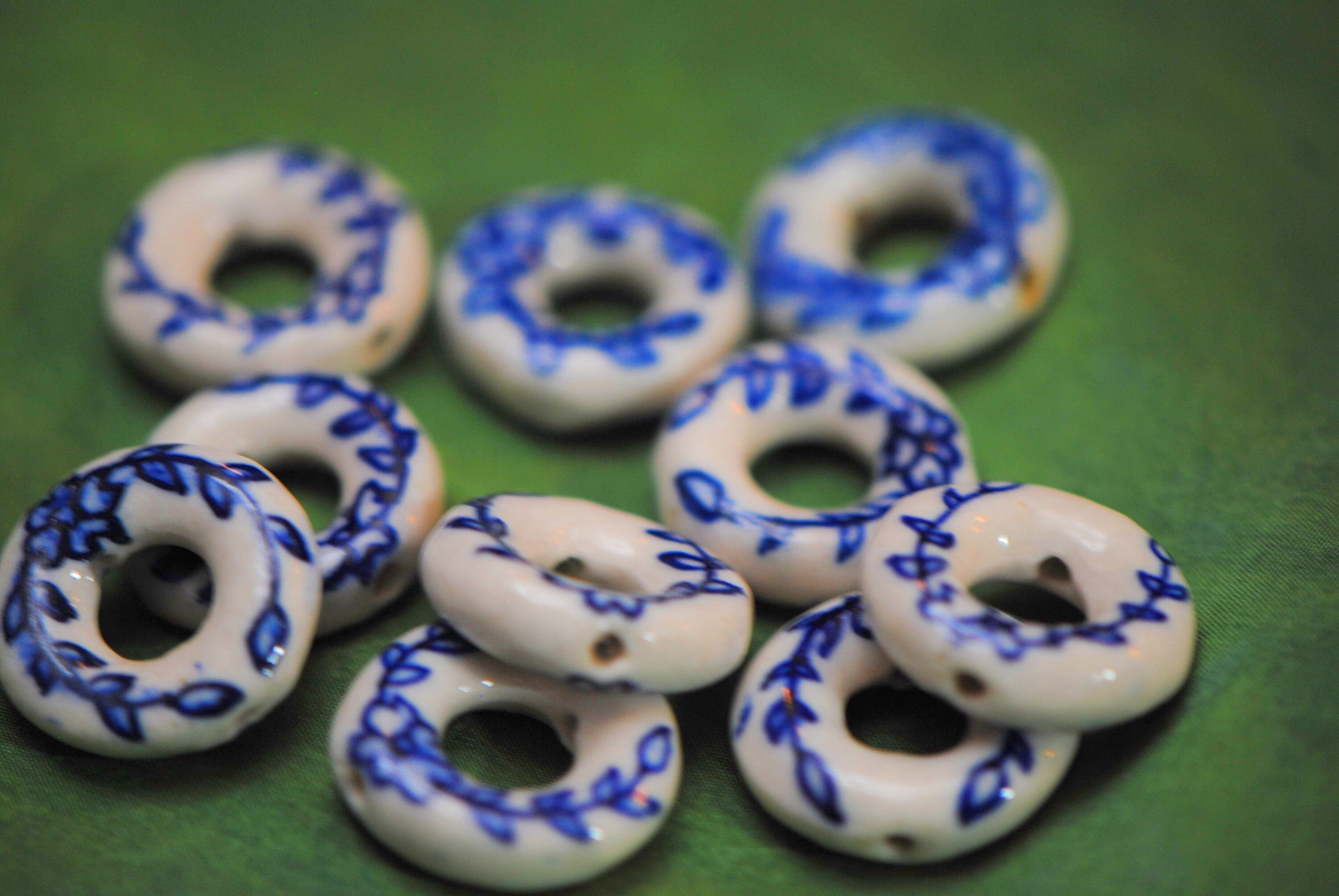 Handmade Floral Doughnut Beads | Donut Beads | 18mm Beads | Hand ...