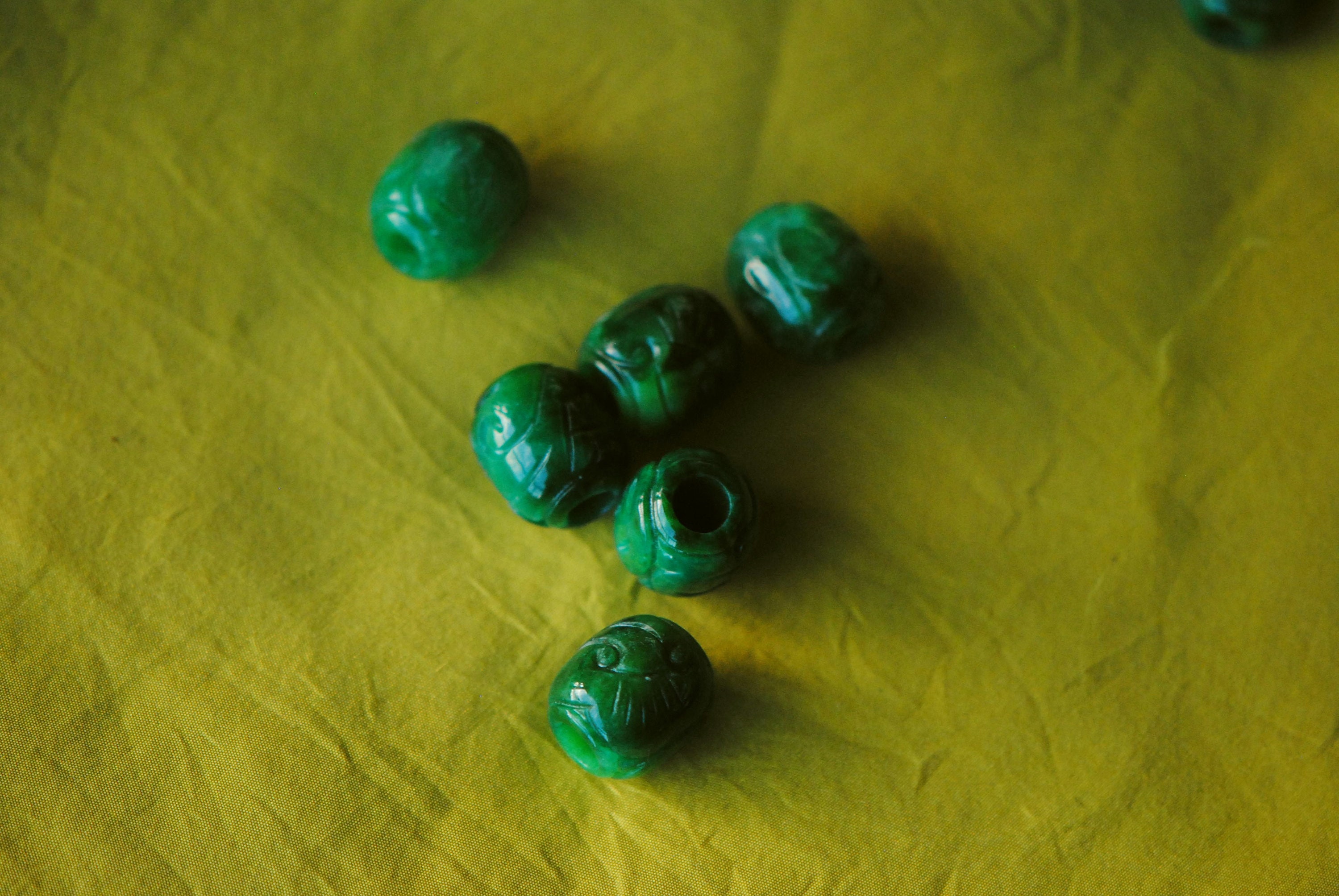 Chinese Jade Beads | Jade Barrel Beads | Green Jade Beads | Green ...