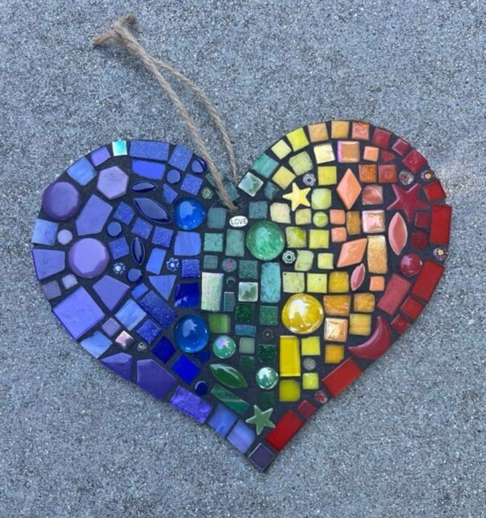 Rainbow Mosaic Heart free Shipping - Etsy