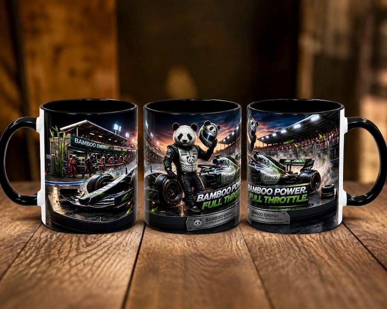 Formula 1 Panda Racing Mug | Motorsport Art Tea Cup | Grand Prix Fan ...