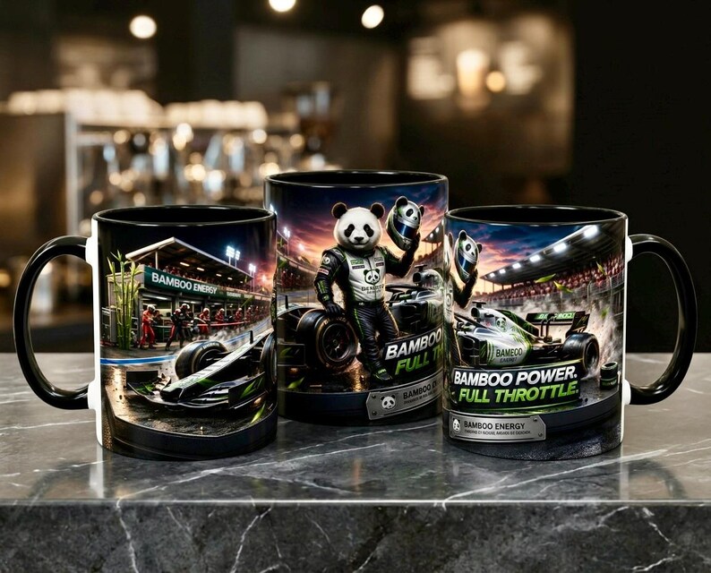 Formula 1 Panda Racing Mug | Motorsport Art Tea Cup | Grand Prix Fan ...