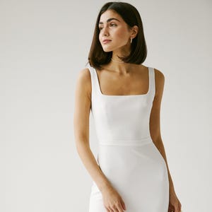 Modern Bridal Dress, Matte Crepe Bridal Dress, Sophisticated Wedding ...