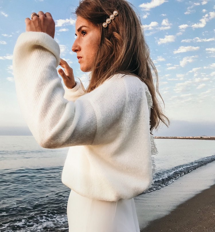 Bridal Wrap Sweater Wedding Cardigan Open Back Bridal Top Ivory Bridal ...