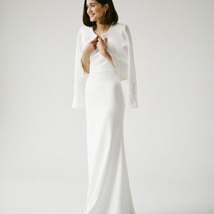 Modern Bridal Dress, Matte Crepe Bridal Dress, Sophisticated Wedding ...