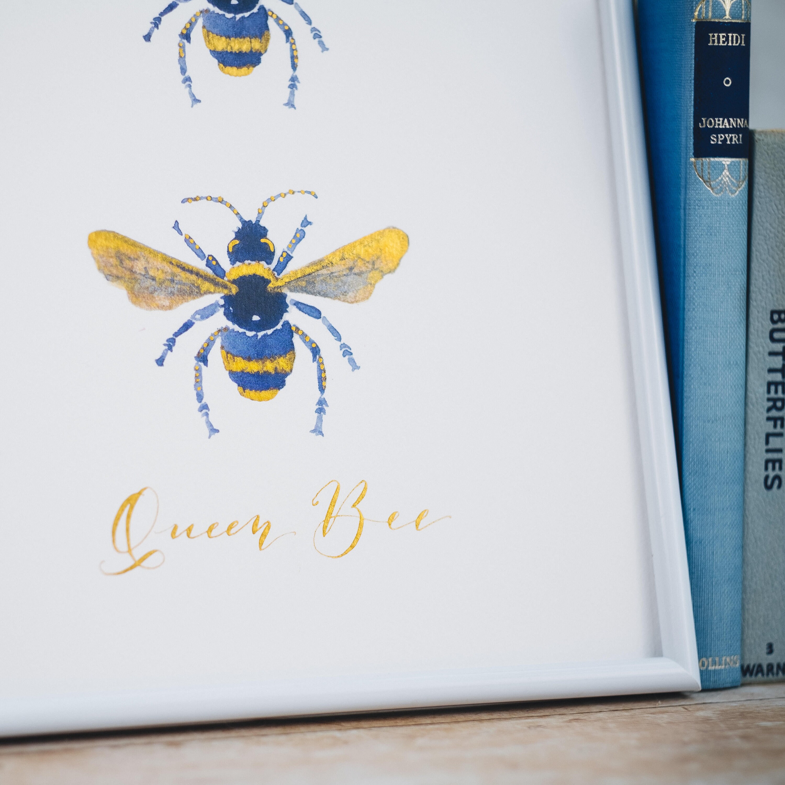 Personalised Gold Bee Print Honey Bee Valentines Day for | Etsy