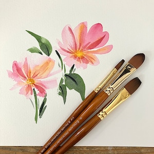 Watercolour Flower Painting Brush Set | Blooms Paintbrush Bundle | Pro ...