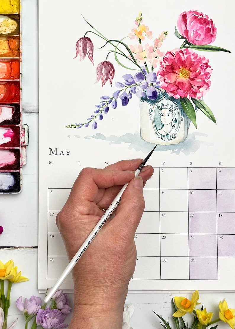 2025 Watercolor Floral Calendar Template & Tutorial (digital Download ...