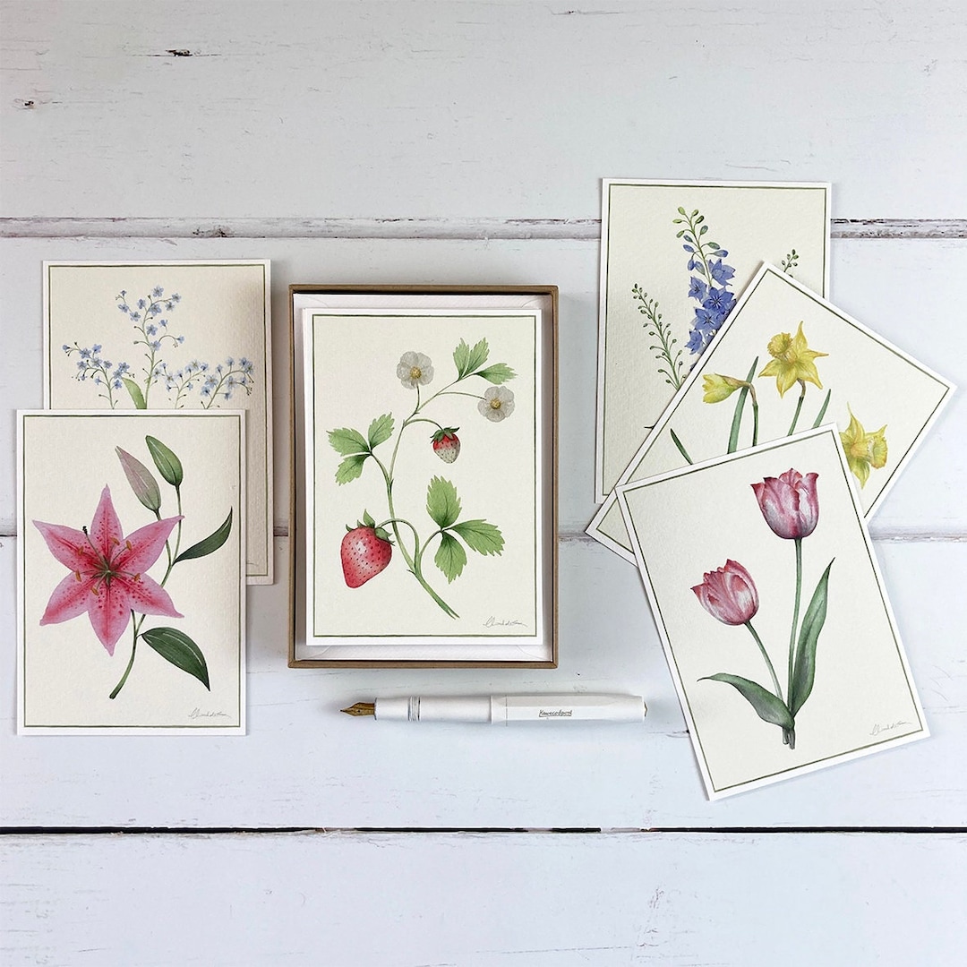 Botanical Note Cards Pack Floral Cards Multipack Gardeners Gift ...