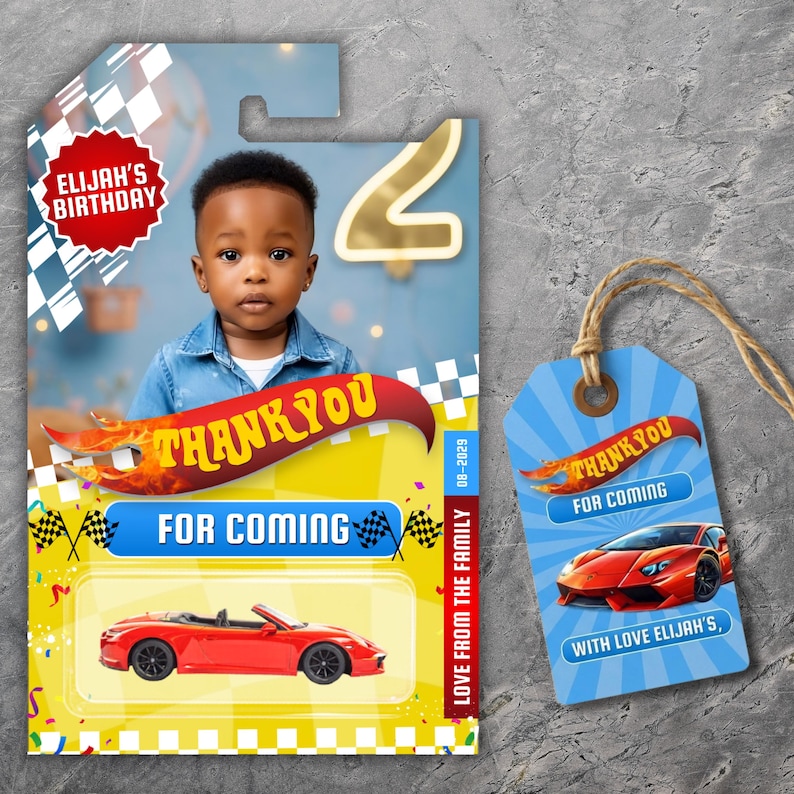 Editable Birthday Toy Car Packaging, Car Wheels Favor Template ...
