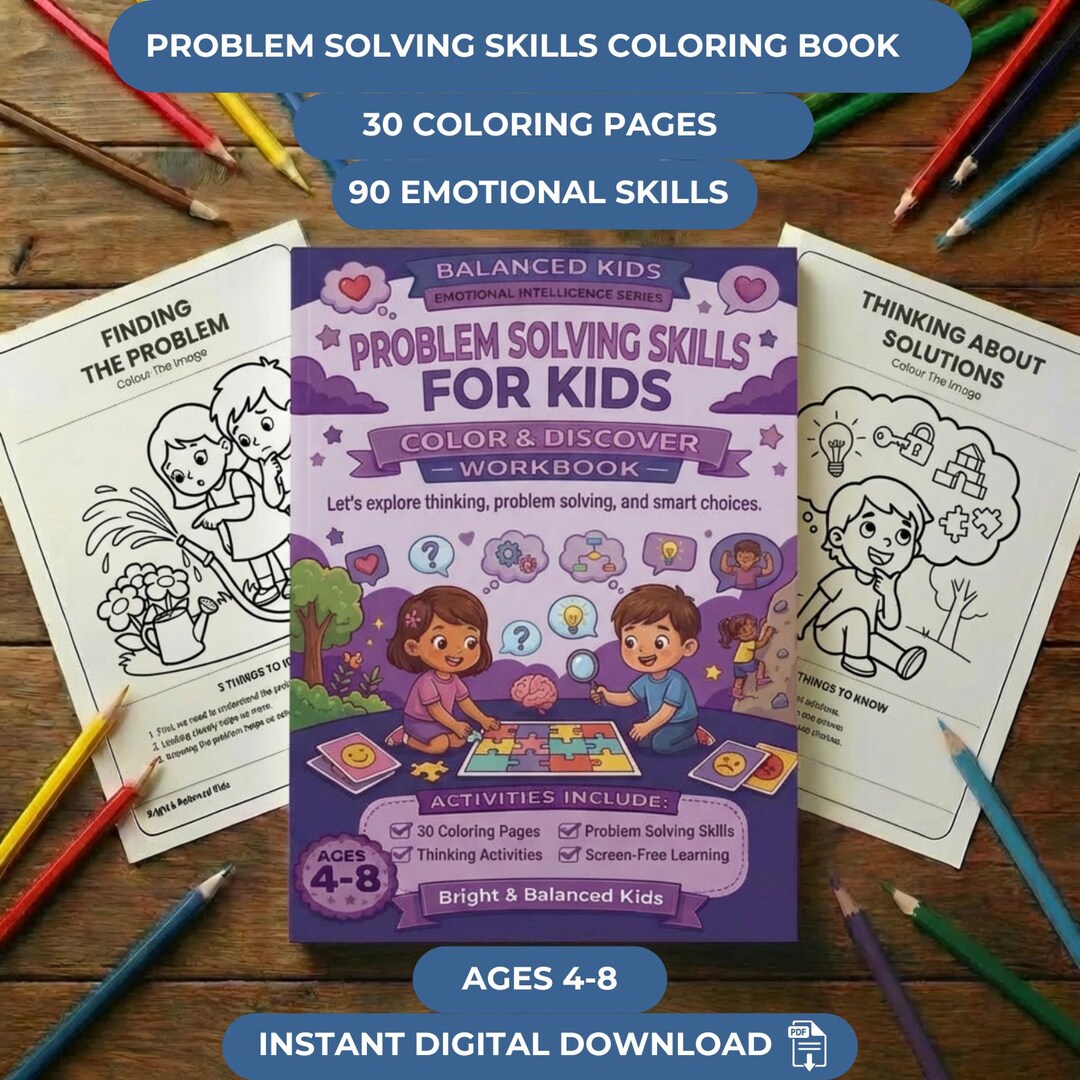Printable Problem Solving Workbook for Kids Ages 4-8 — Critical ...