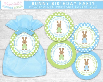 Bunny Rabbit Girl Theme Birthday Party Favor Tags Pink & | Etsy