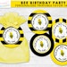 Busy Honey Bumble Bee Theme Birthday Party Favor Tags | Black & Yellow ...