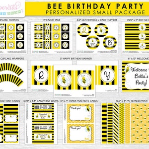 Busy Honey Bumble Bee Theme SMALL Birthday Party Package | Black ...