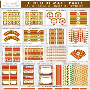 Mexican Cinco De Mayo Fiesta Theme Large Party Package | Printable DIY ...