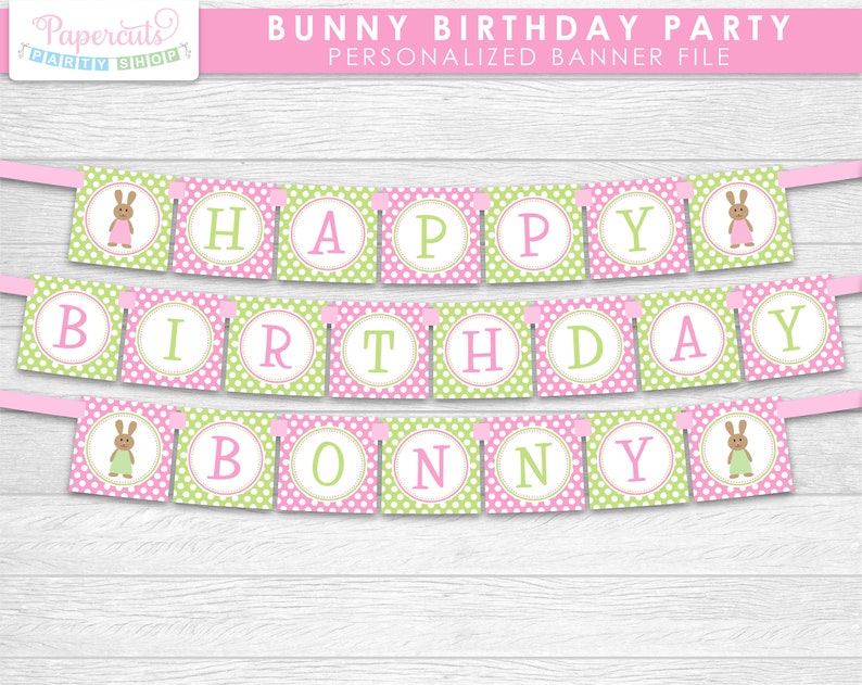 Bunny Rabbit Girl Theme SMALL Birthday Party Package Pink & | Etsy