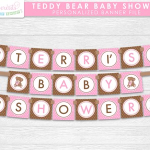Teddy Bear Theme SMALL Baby Shower Party Package | Pink & Brown | It's ...